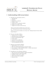 Counseling A Child Victim Of Sexual Abuse Outline (Student ...