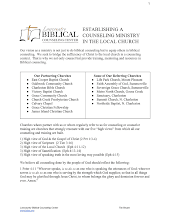 Establishing a Counseling Ministry in the Church – Student Outline ...