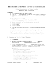 Self-Esteem VS Confidence in Christ – Student – Low Country Biblical ...