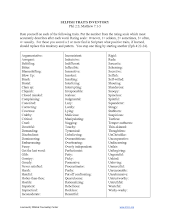 Selfish Traits Inventory - Lowcountry Biblical Counseling Center